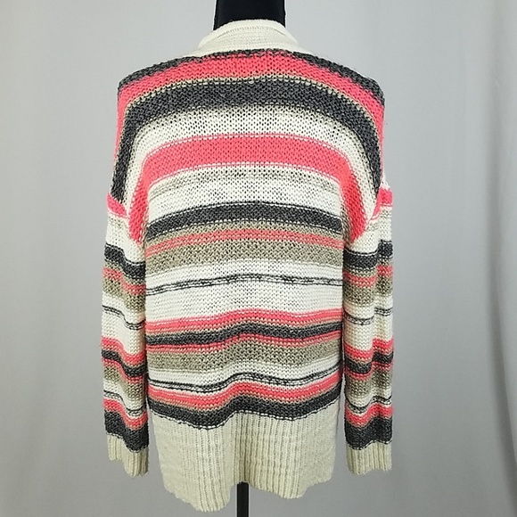 Topshop | Sweaters | Topshop Women 2 Chunky Cardigan Open Front Striped ...